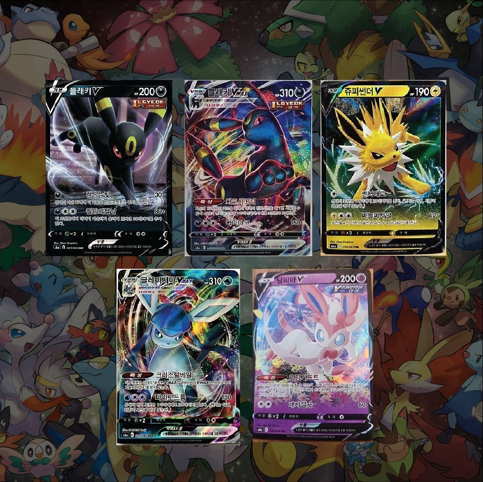 [s6a Korea] Pokemon TCG Korean Cards, Umbreon, Jolteon, Sylveon ...