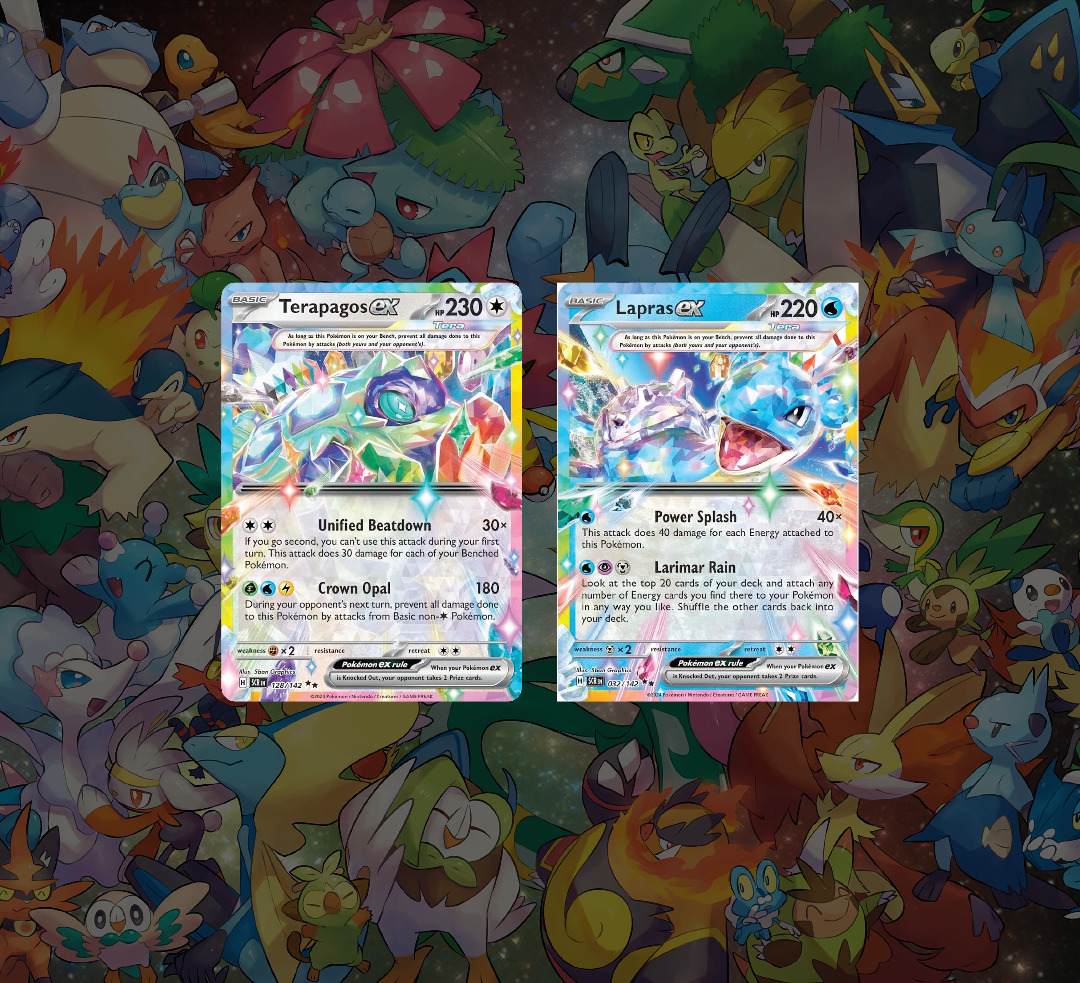 [SCR] Pokemon TCG Stellar Crown Lapras ex, Terapagos ex, Hobbies & Toys ...