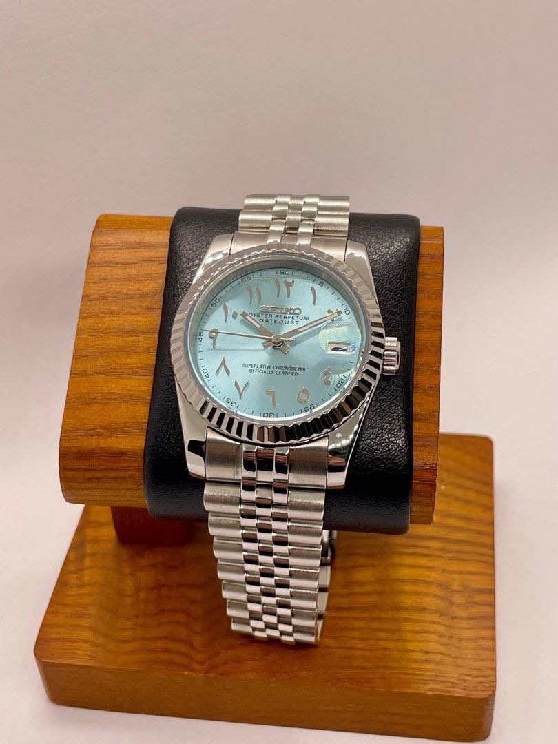 Seiko Custom Mod “Datejust Arabic Premium Light Blue” 36mm/ 39mm case ...