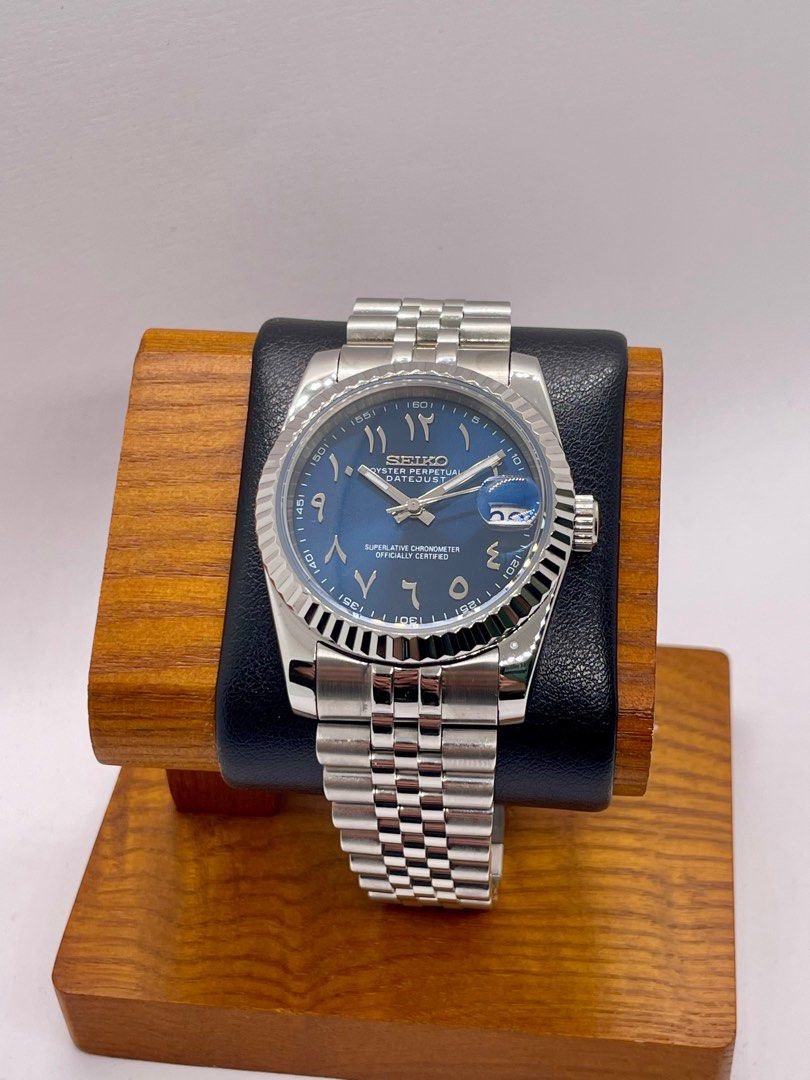 Seiko Custom Mod “Datejust Arabic Premium Blue” 36mm/ 39mm case, Men's ...