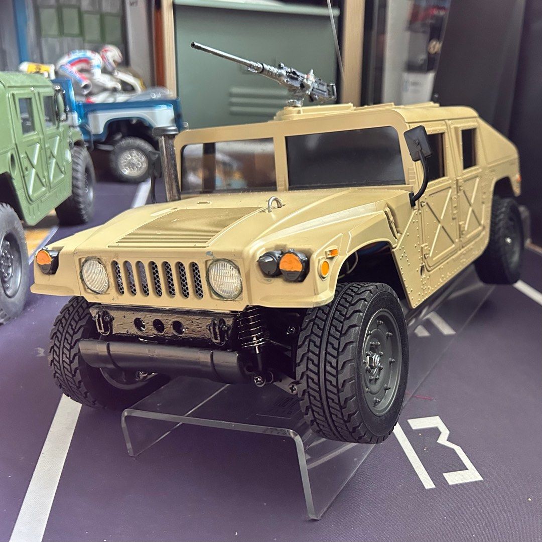 Tamiya RC Humvee 1:12 c/w DF01 chassis kit & clear Porsche Cayenne body ...