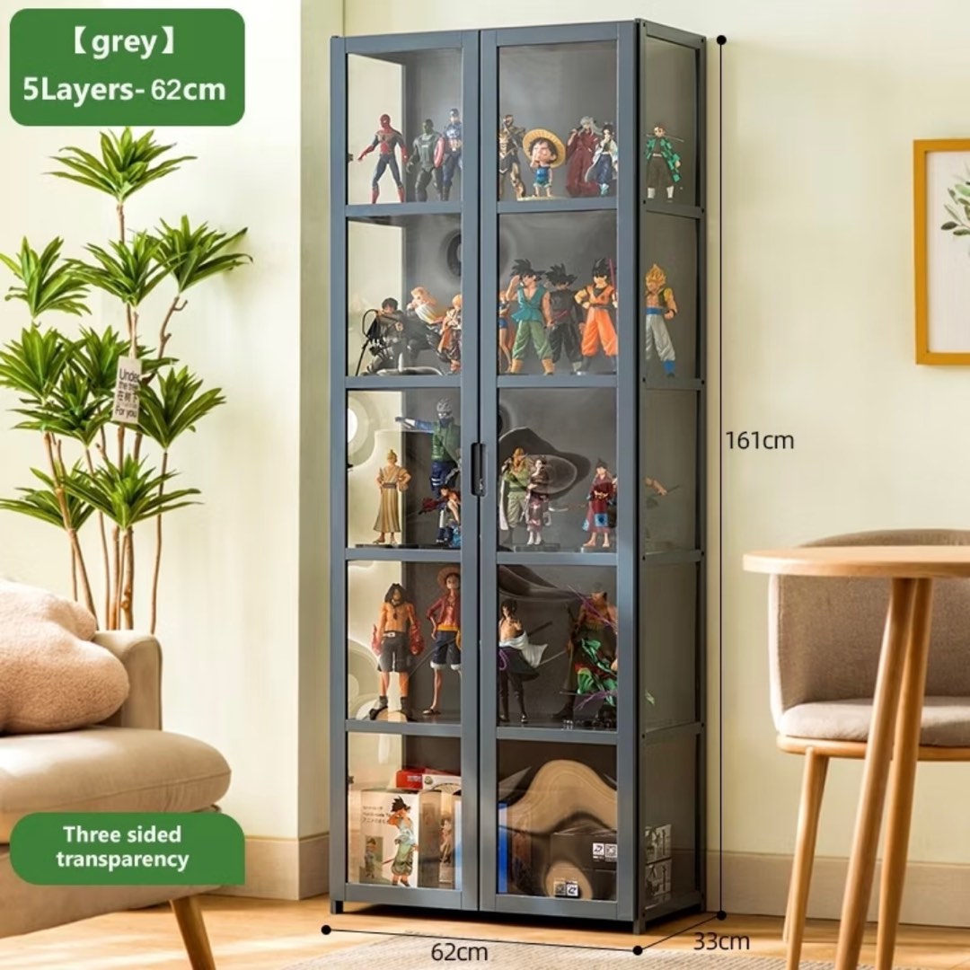 5 Tier Transparent Display Cabinet | Figurine Display Cabinet With ...