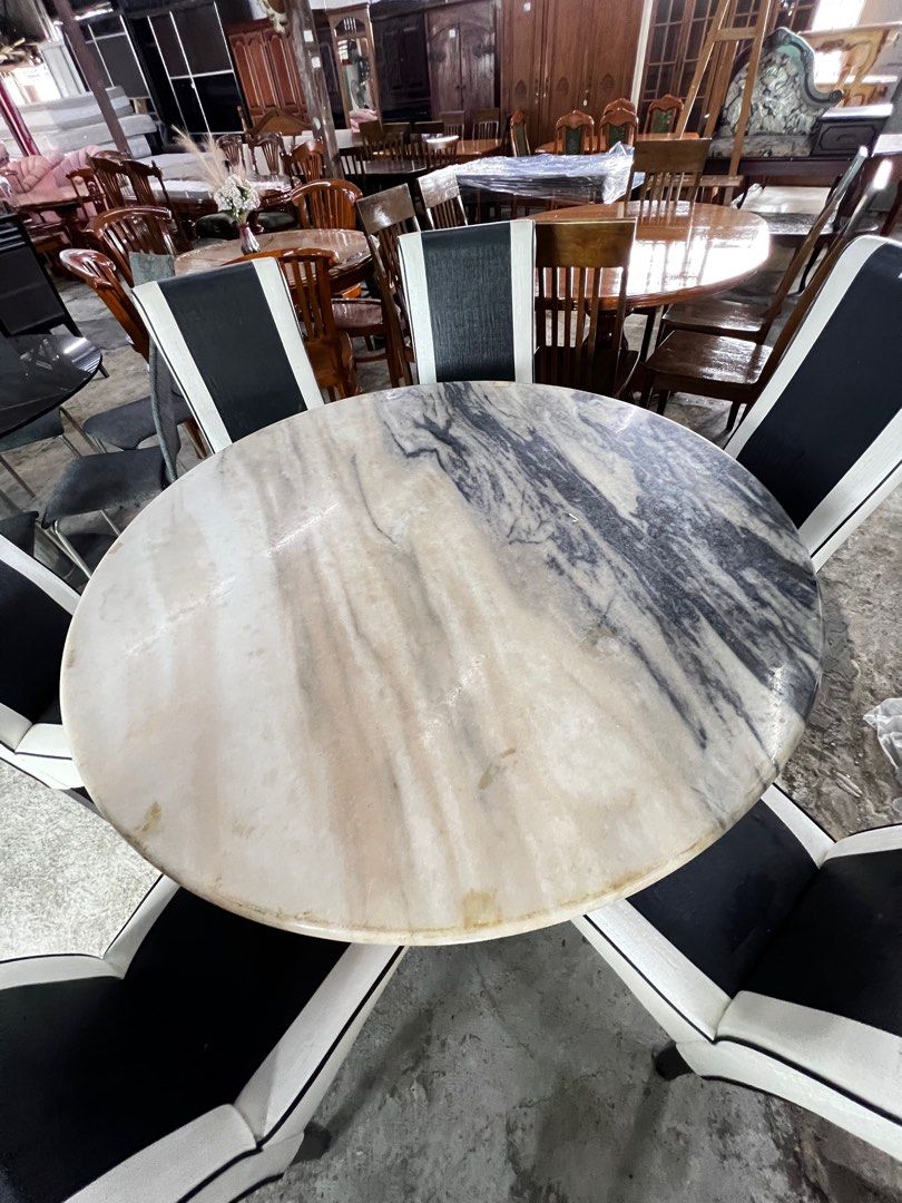 6 SEATER ROUND DINING SET, Furniture & Home Living, Furniture, Tables ...