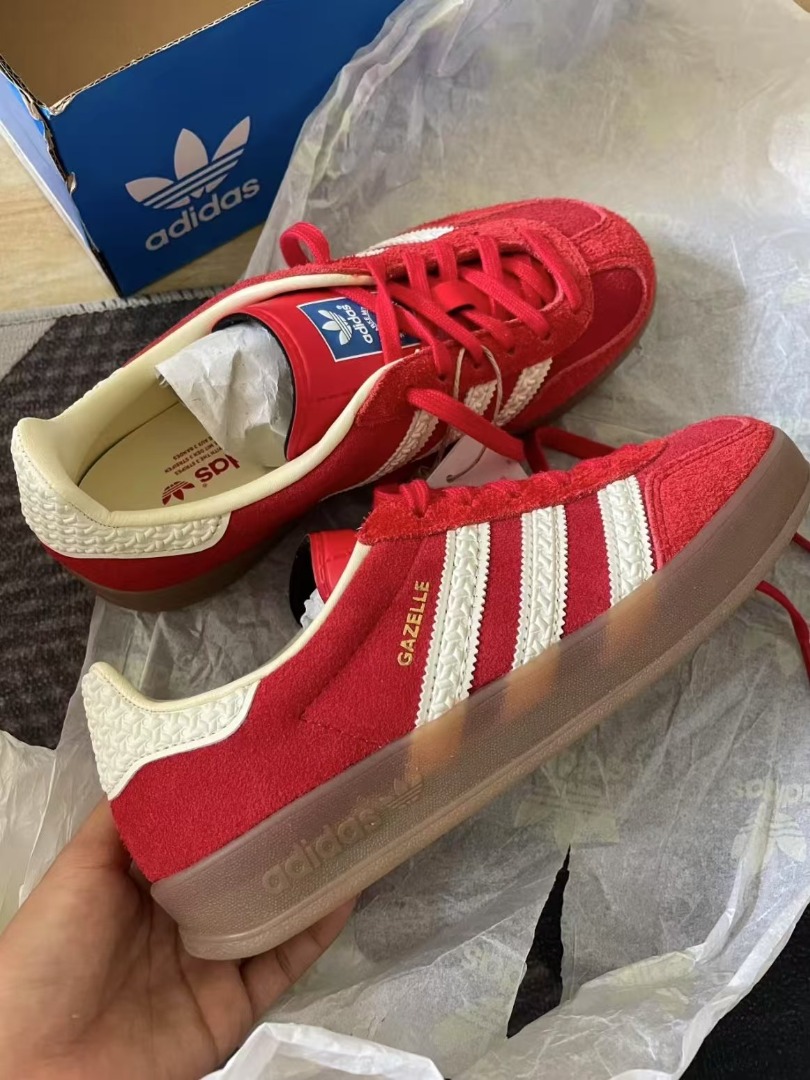 adidas Originals Gazelle Indoor 'Red White' IF1808, Women's Fashion ...