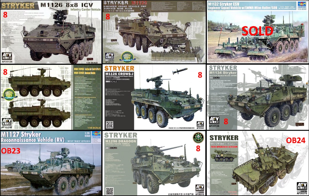 AFV Club, Trumpeter 1/35 Stryker Brigade Combat Team - pls see price ...