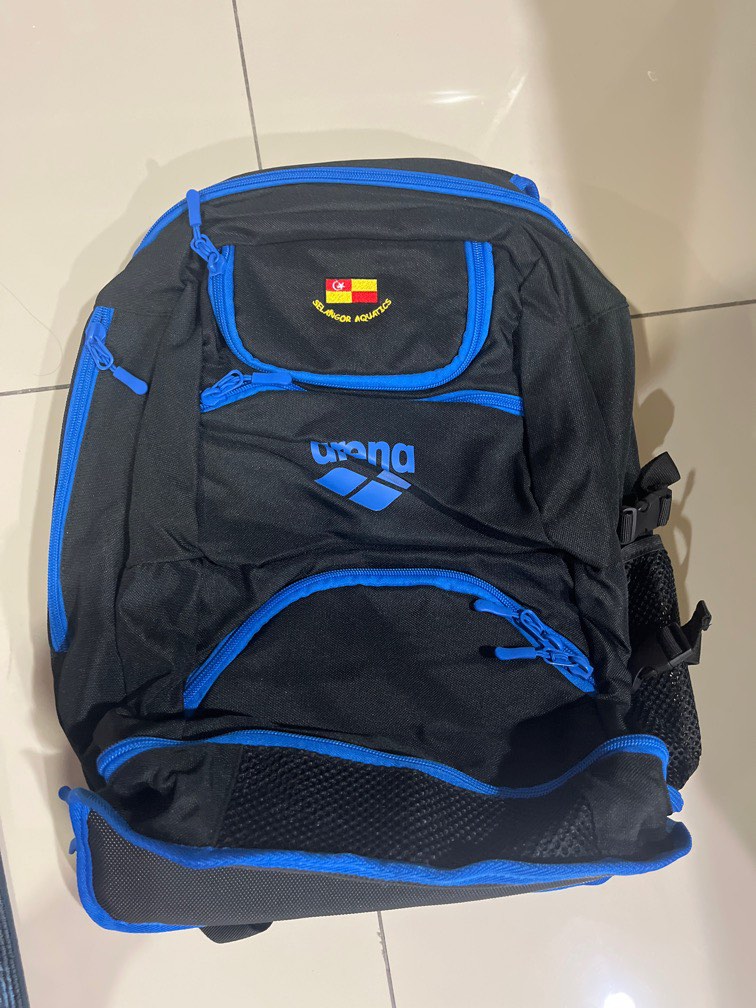 Arena Blue and black sports backpack selangor tag, Men's Fashion, Bags ...