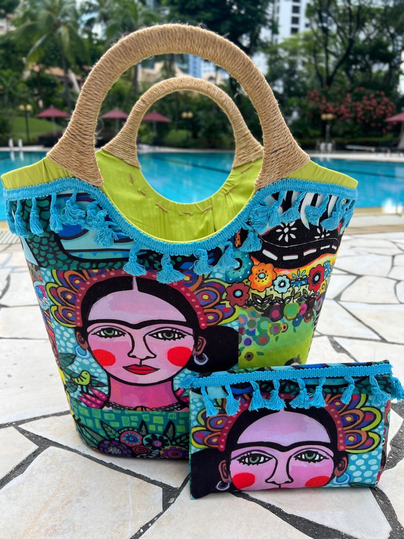 Beach / pool bag + matching clutch, Women's Fashion, Bags & Wallets ...