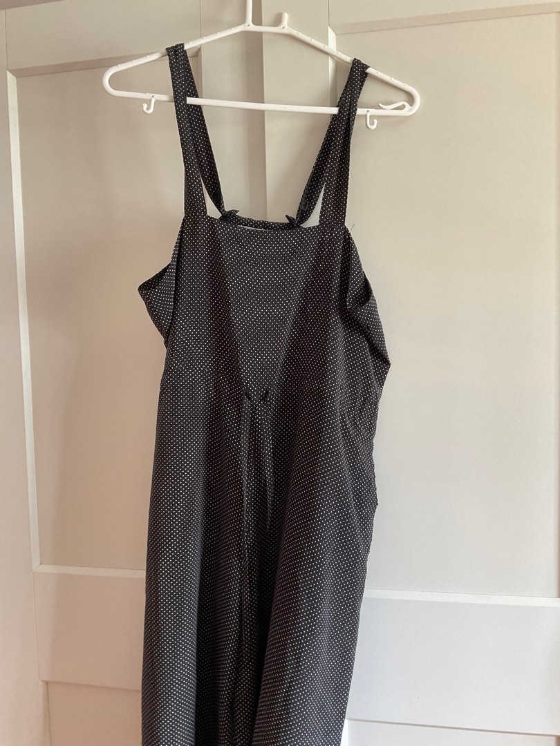 black polka dot wide leg jumper, Women's Fashion, Dresses & Sets ...