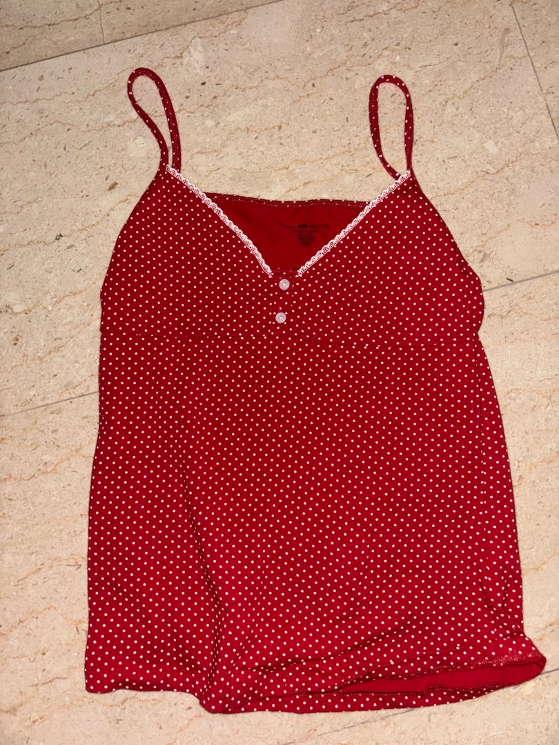 brandy melville red polka dot tank, Women's Fashion, Tops, Sleeveless ...