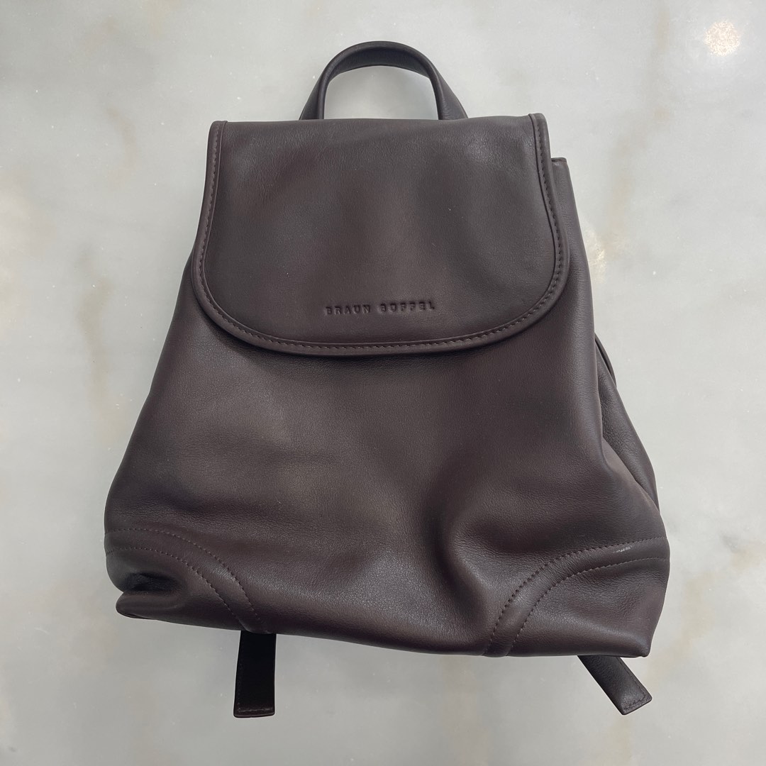Braun Buffel Leather Backpack, Luxury, Bags & Wallets on Carousell