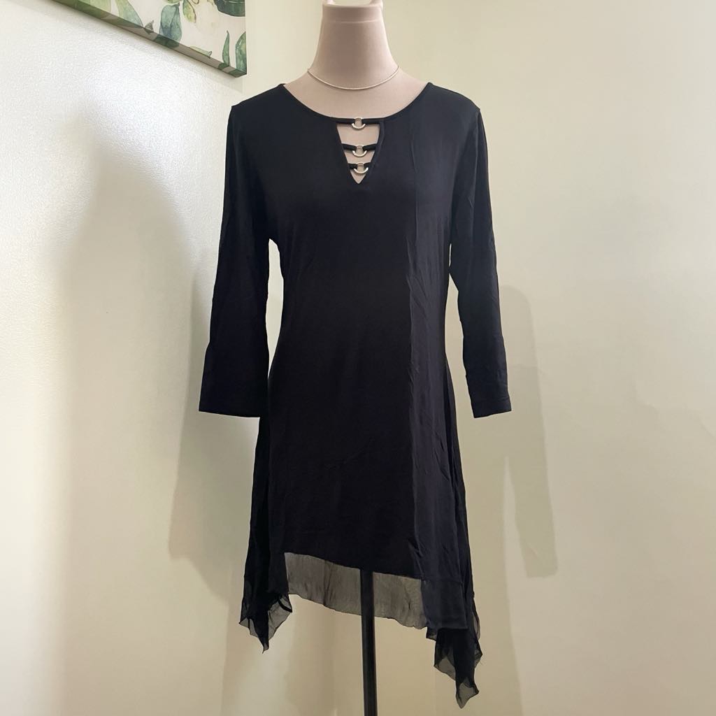 Cable & Gauge black asymmetrical cut vixen gothic cotton dress, Women's ...