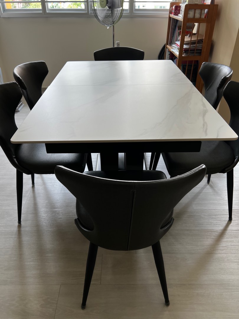 ceramic extendable table dining set, Furniture & Home Living, Furniture ...