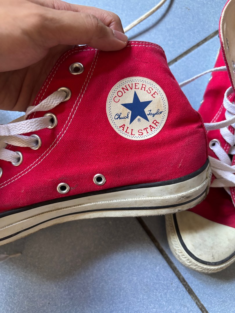 Converse High Cut (Red), Men's Fashion, Footwear, Casual Shoes on Carousell