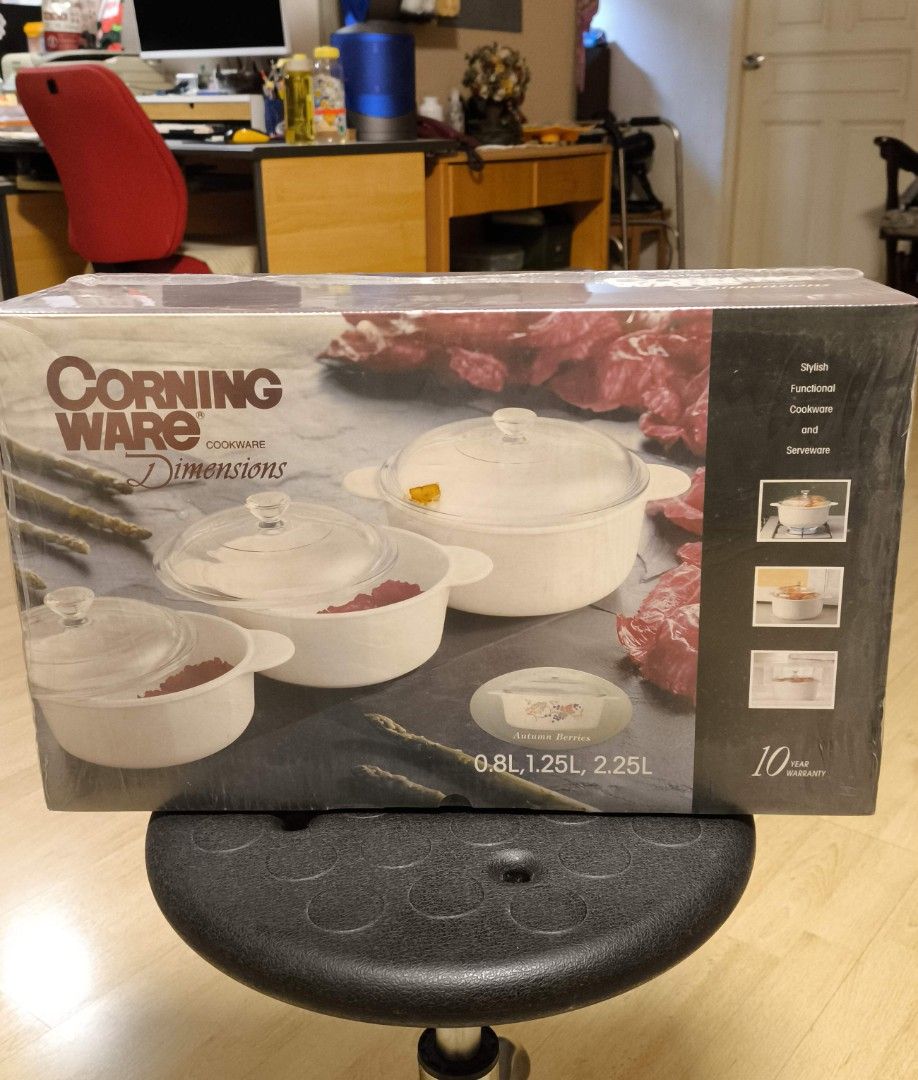 Corning Ware Dimensions Autumn Berries 3-pots Set Cookware, Furniture ...
