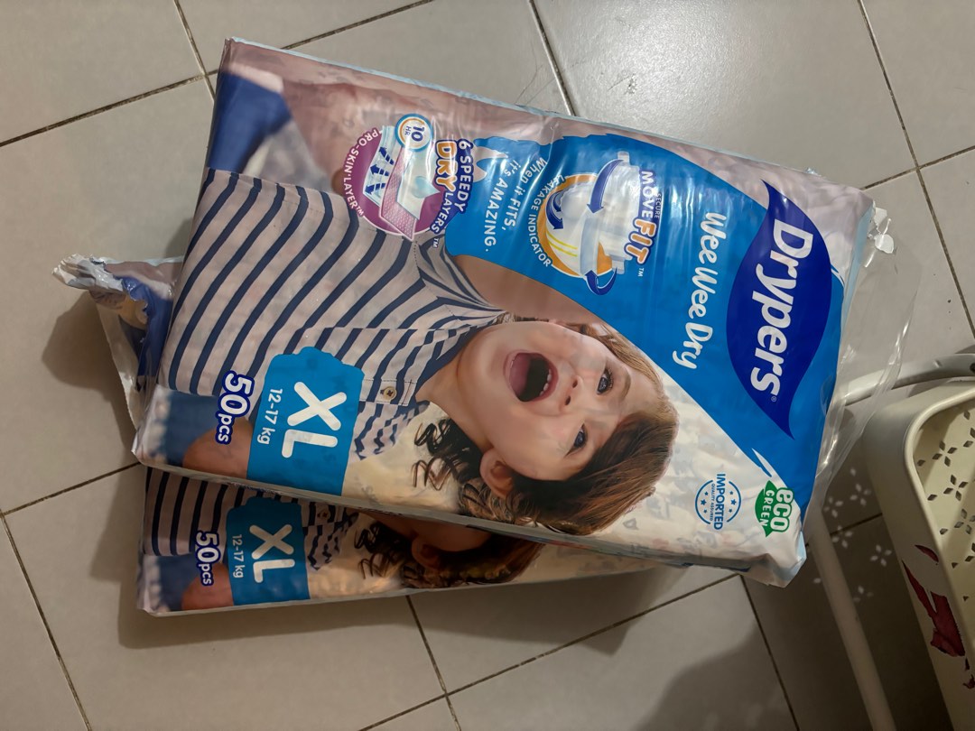Drypers TAPE diapers (XL), Babies & Kids, Bathing & Changing, Diapers ...