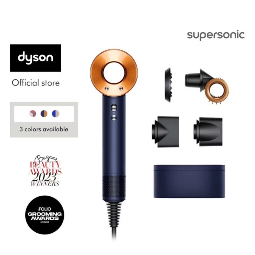 Dyson Supersonic hairdyer HD15 with flyaway smoother Prussian Blue ...