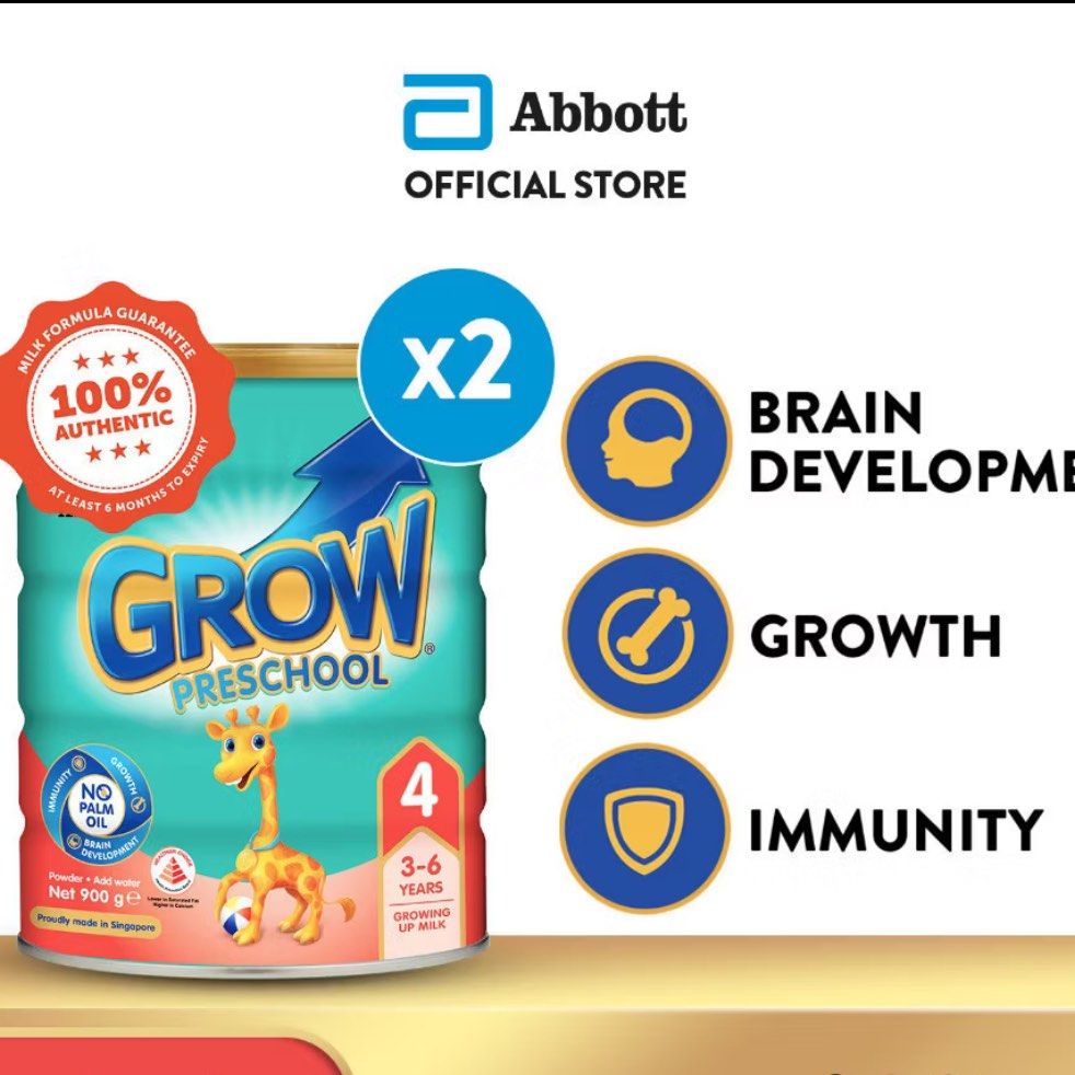 GROW Growing Up Milk for Kids - Preschool Stage 4 (3yo onwards) - 900g ...