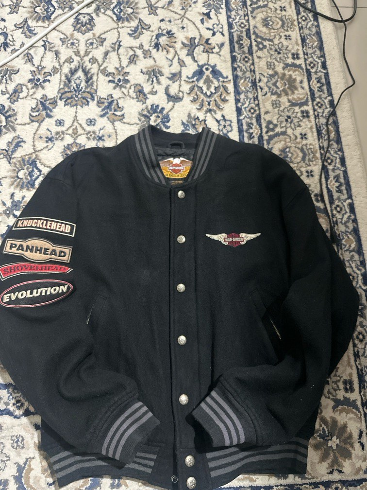 Harley Davidson Wool Varsity Jacket, Men's Fashion, Activewear on Carousell