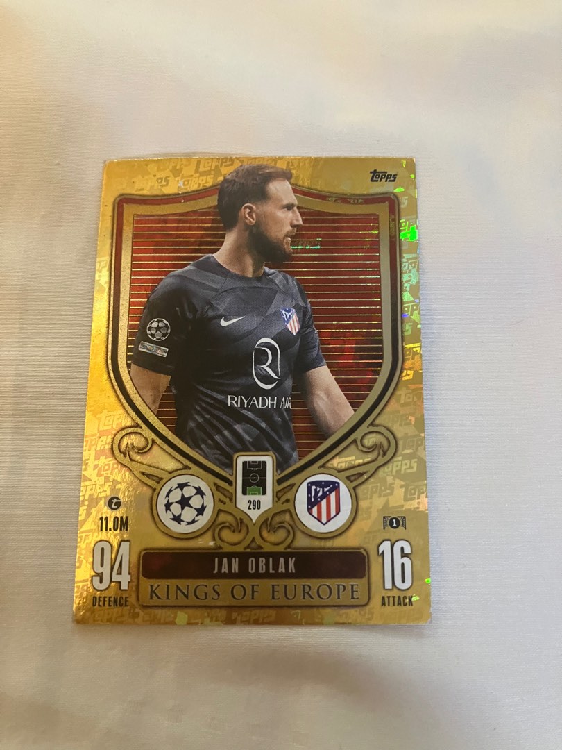 Kings Of Europe Jan Oblak Match Attax card, Hobbies & Toys, Toys ...