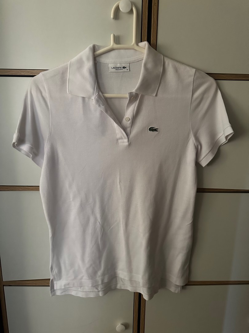 Lacoste 38 regular fit medium white, Men's Fashion, Tops & Sets, Tshirts & Polo Shirts on Carousell