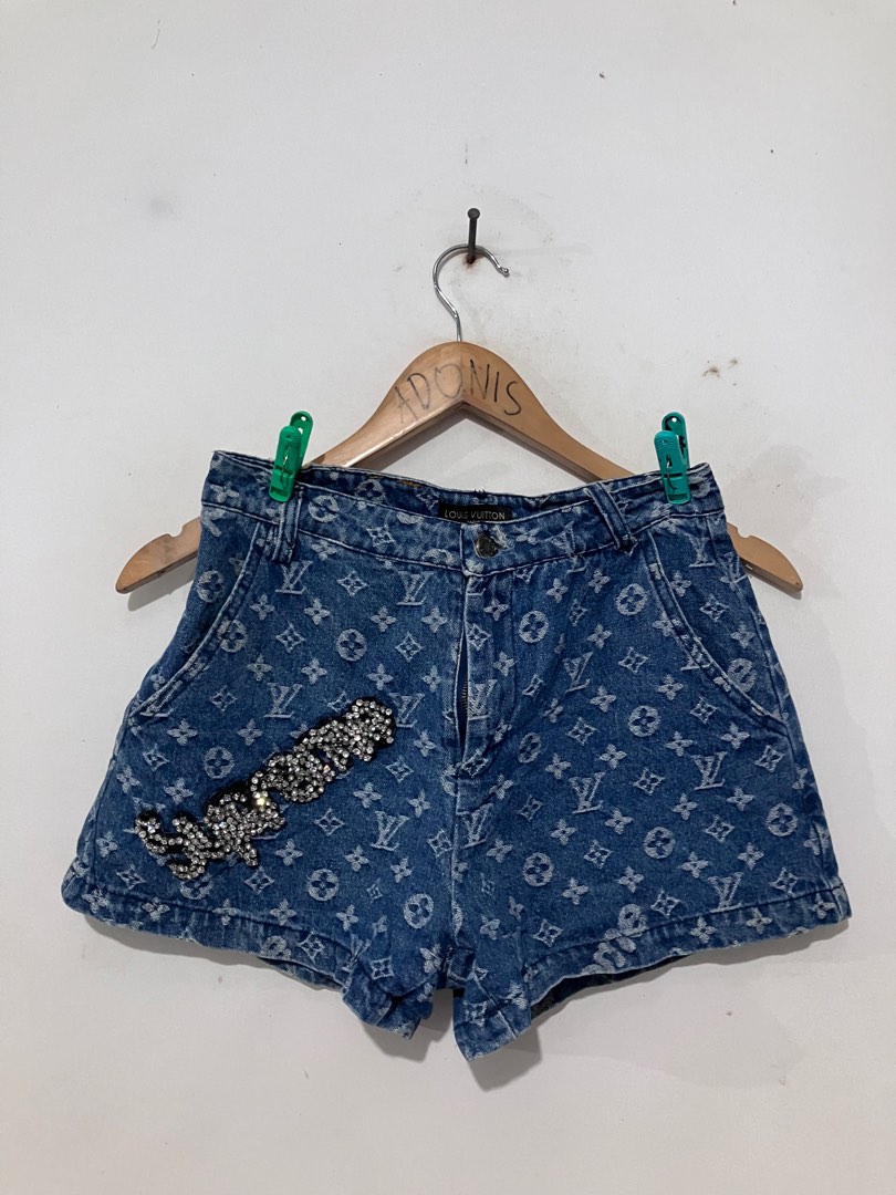 LOUIS VUITTON DENIM SHORT SIZE:S W24 L12 WMEN, Women's Fashion, Bottoms, Shorts on Carousell