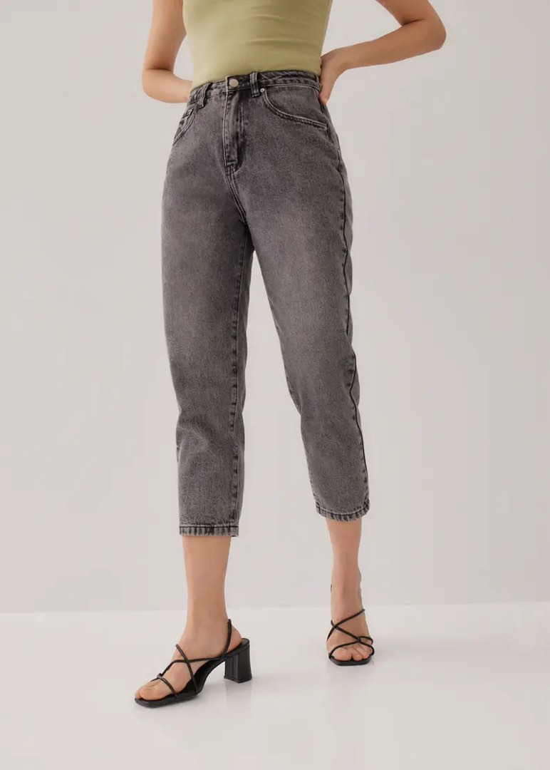 Love Bonito Brilynn Denim Mom Jeans Grey, Women's Fashion, Bottoms ...