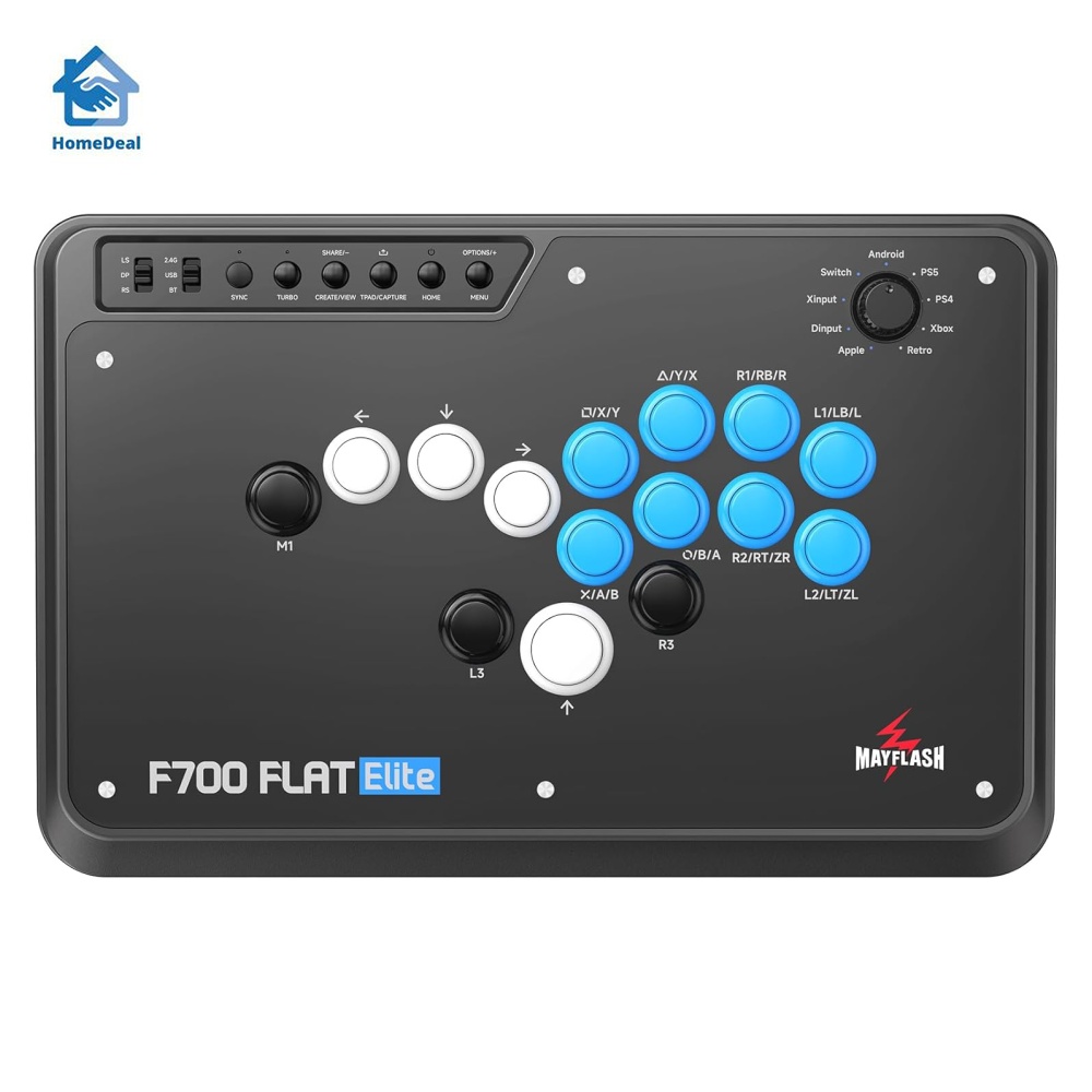 MAYFLASH F700 FLAT Elite Wireless Arcade Stick Leverless All Button ...