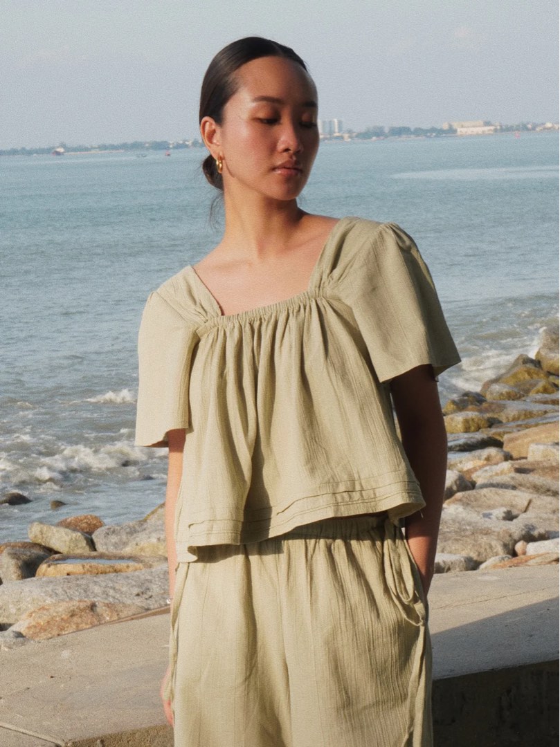 Meadow x Megan Pannata Sailor Blouse Meadow, Women's Fashion, Tops ...