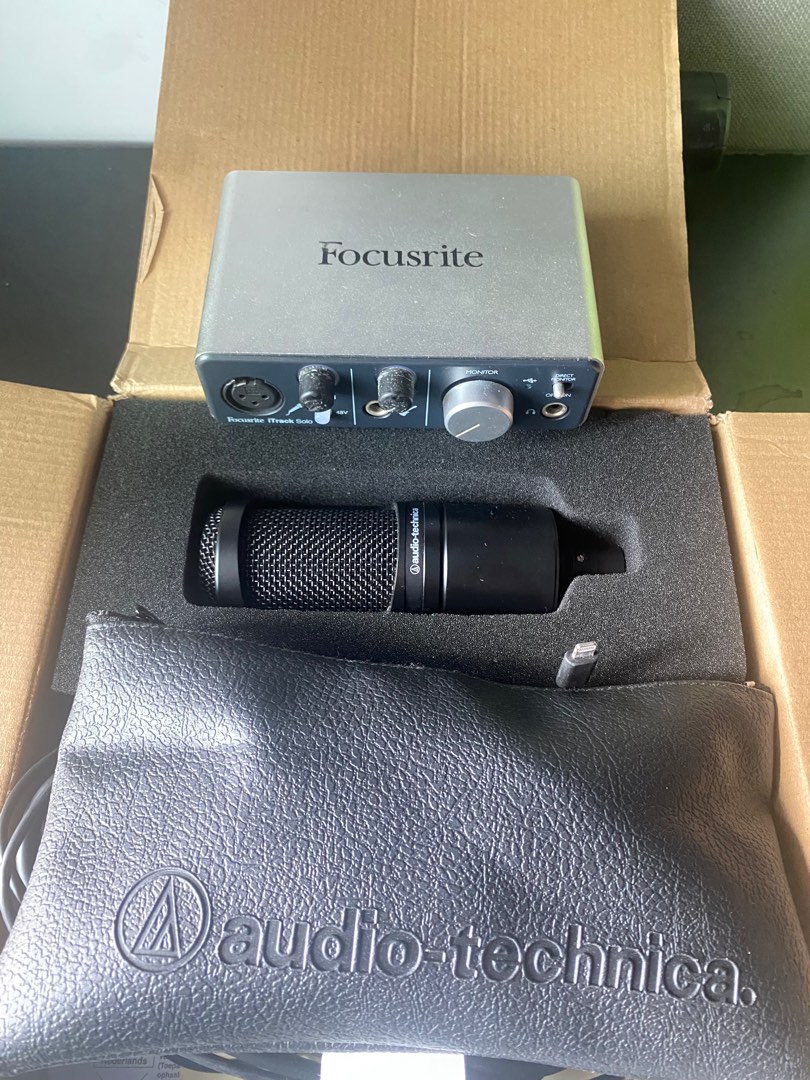 mic condenser at2020 audi technica dan soundcard focusrite i solo for ...