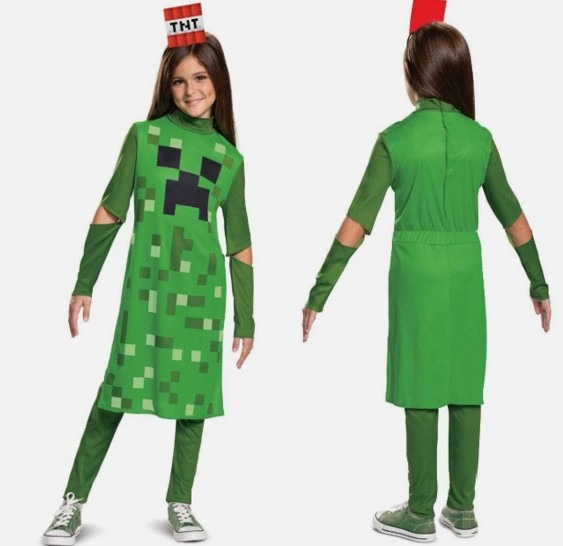 Minecraft Creeper Girl Hostile Mobs Video Game Fancy Dress Child ...