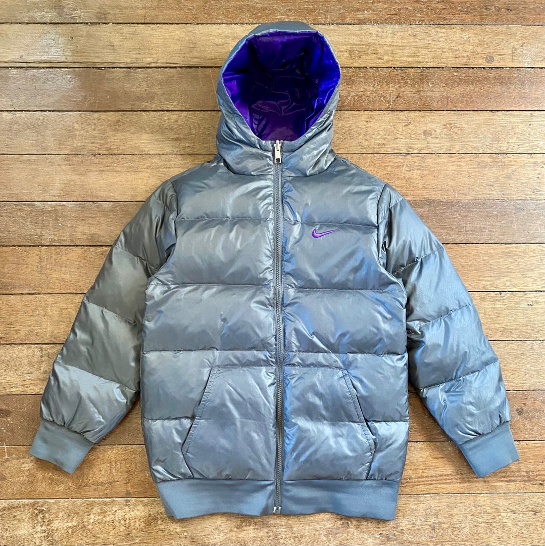 NIKE REVERSIBLE PUFFER JACKET - Gray and Purple color, Men's Fashion, Coats, Jackets and ...
