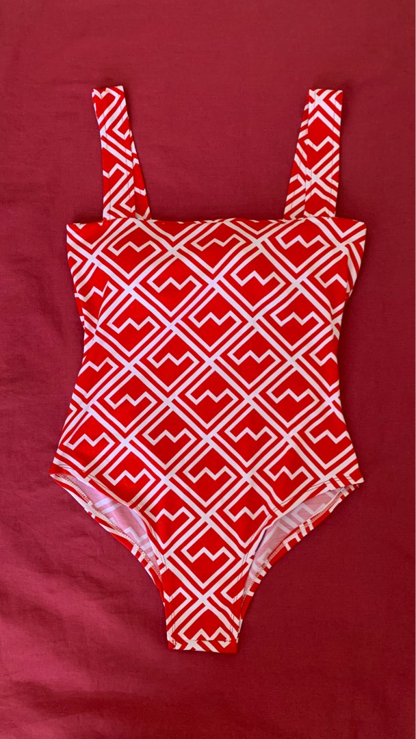 One piece red swimsuit, Women's Fashion, Swimwear, Bikinis & Swimsuits ...