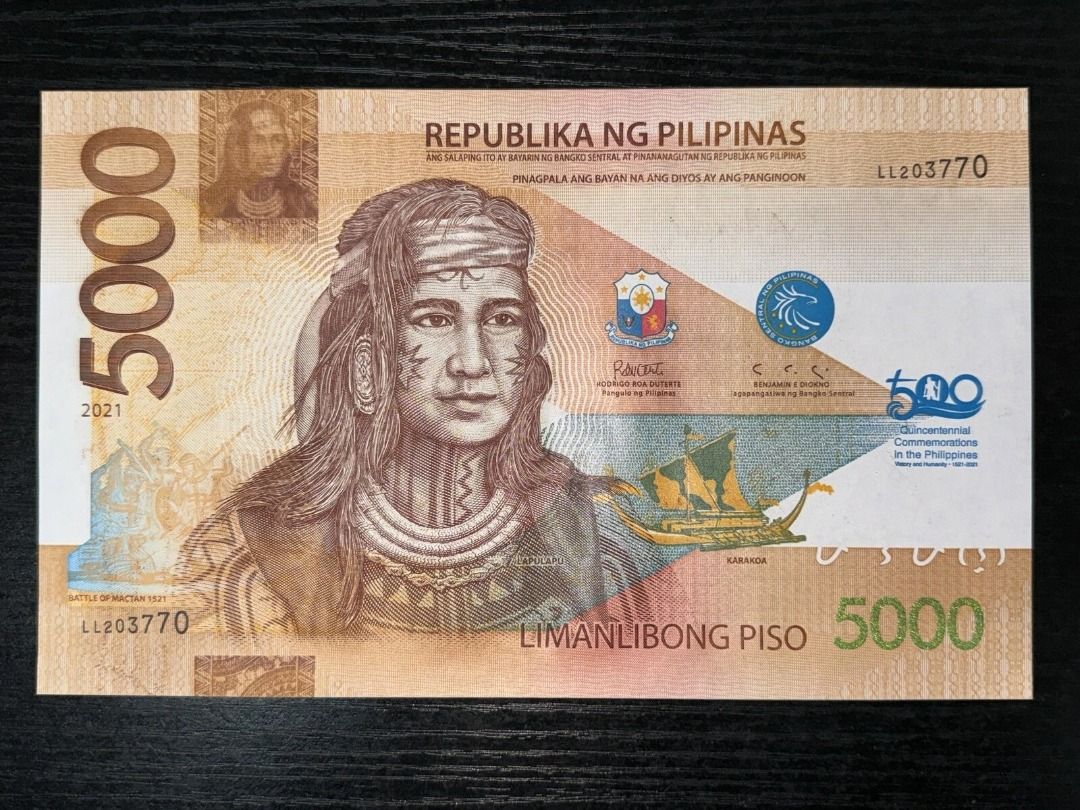 Philippines 2021 5000 Piso Lapu-Lapu Commemorative Banknote in original ...