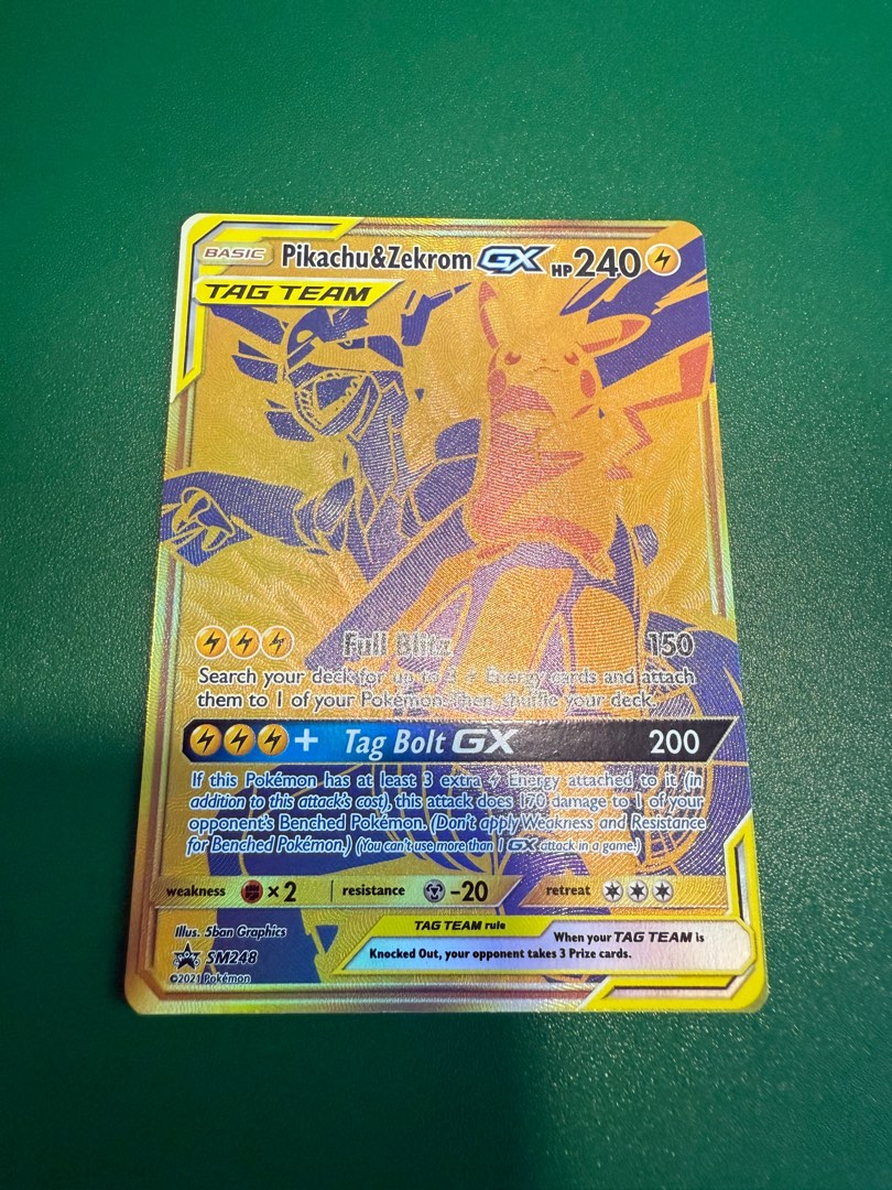 Pikachu & Zekrom GX Promo SM248 - Pokemon TCG, Hobbies & Toys, Toys & Games on Carousell