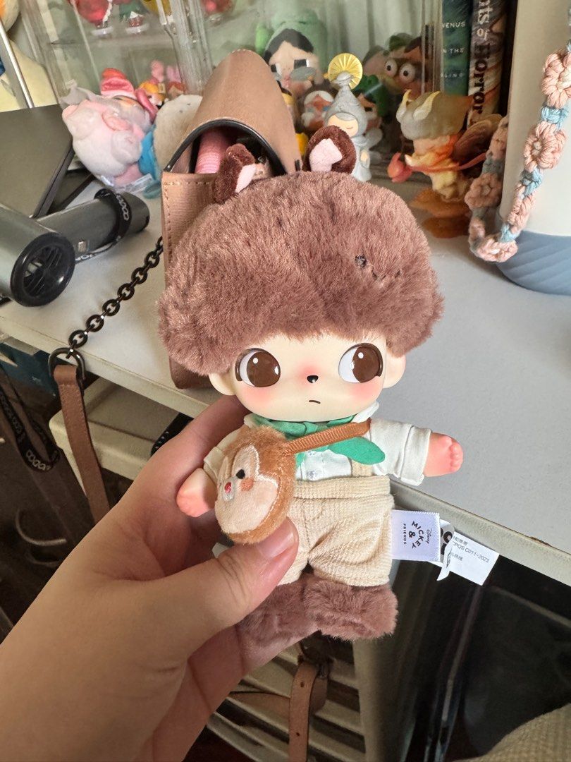 Pop mart DIMOO WORLD x DISNEY PLUSH pendant chip and dale, Hobbies ...