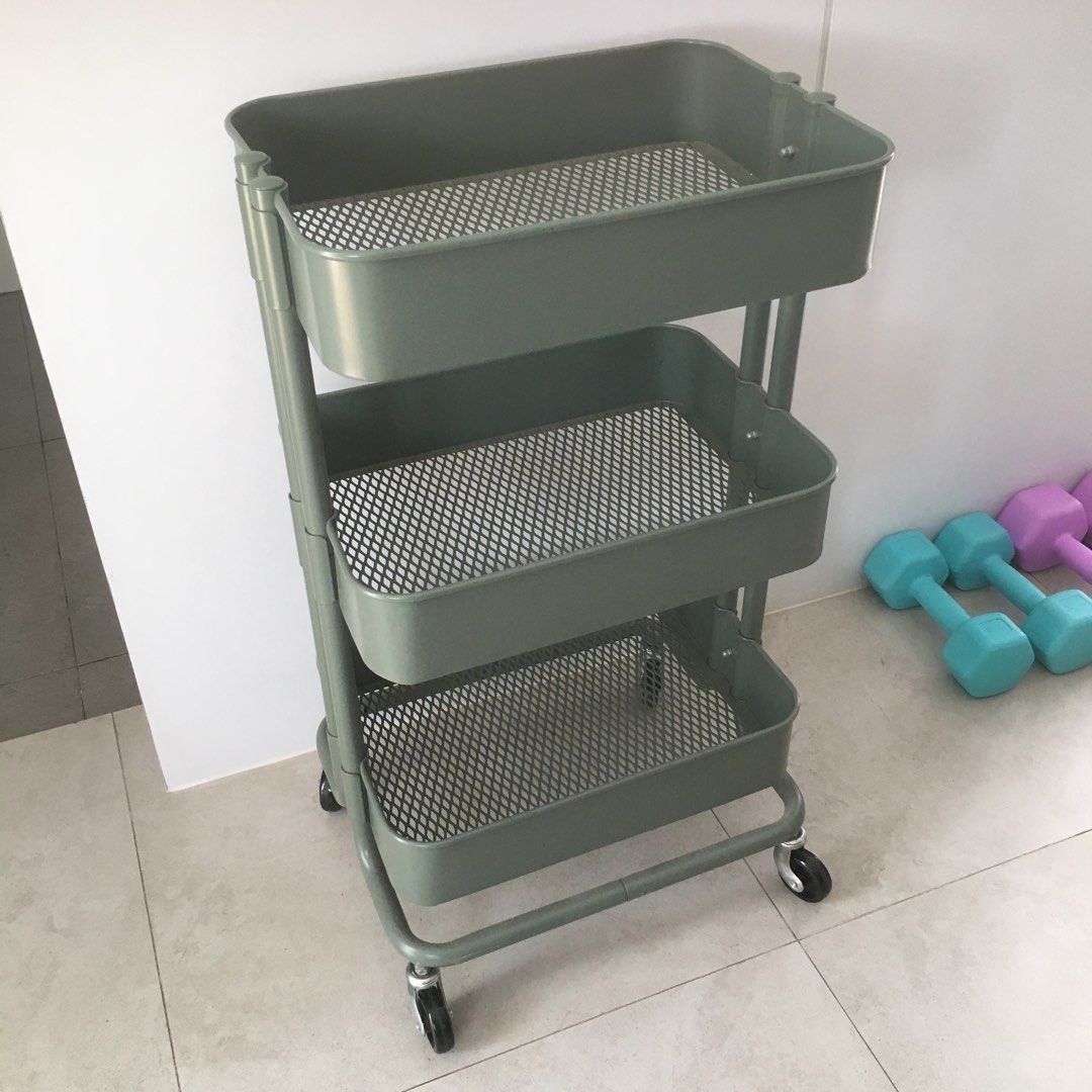 PRELOVED IKEA RASKOG Trolley BESAR Besi Troli Roda Tempat Penyimpanan ...