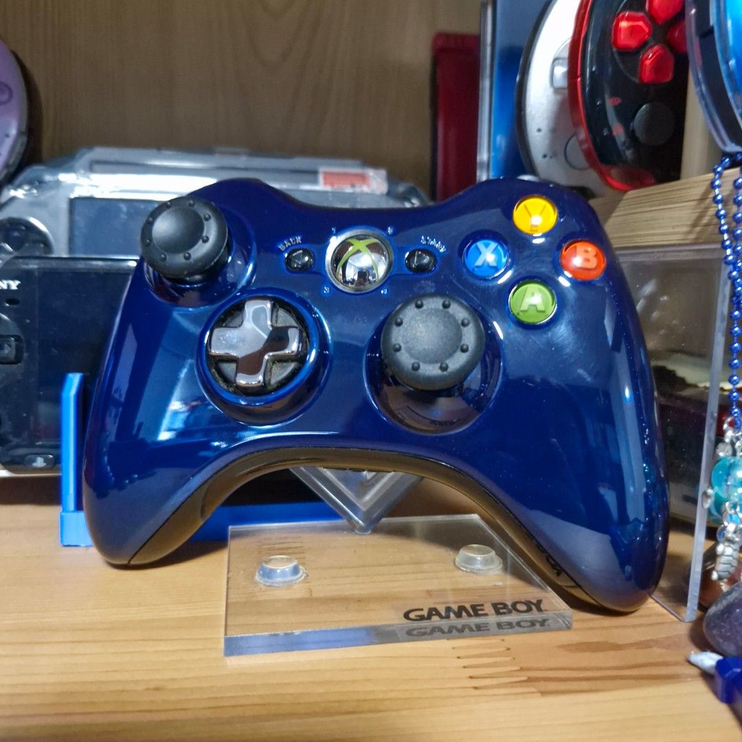 Rare Limited Edition Chrome Blue Xbox 360 Controller Video Game, Video ...