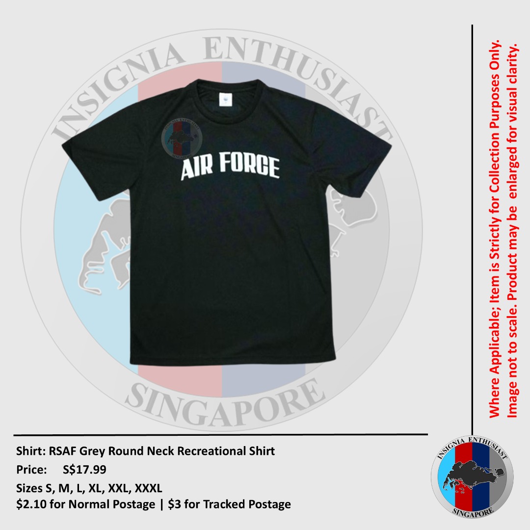 Recreational | Singapore Airforce SAF RSAF Grey T Shirt | Dry Fit ...
