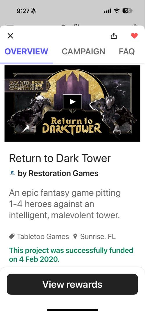 Return to Dark Tower Boardgame (Kickstarter Edition), Hobbies & Toys ...