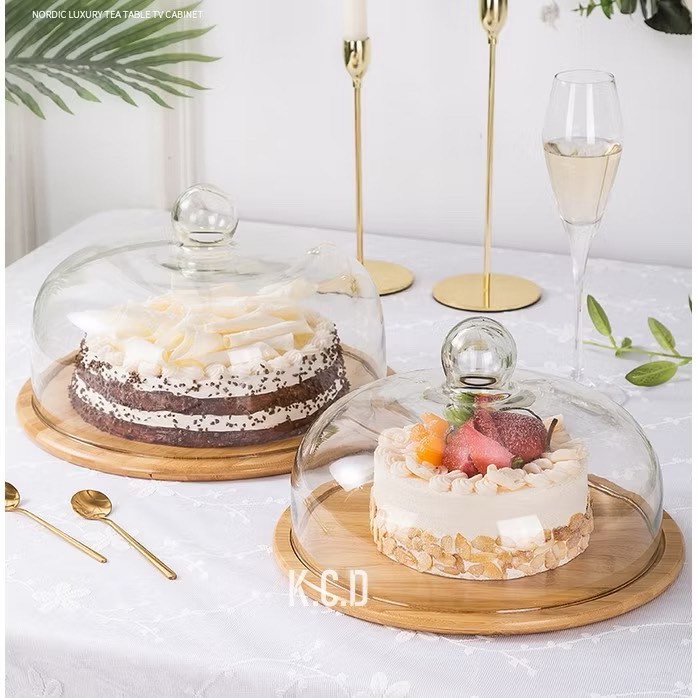 Round glass cake dome 9.75 inches, Furniture & Home Living, Kitchenware ...