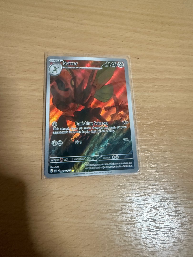 Scizor - 205/197 - SV03: Obsidian Flames (OBF), Hobbies & Toys, Toys ...