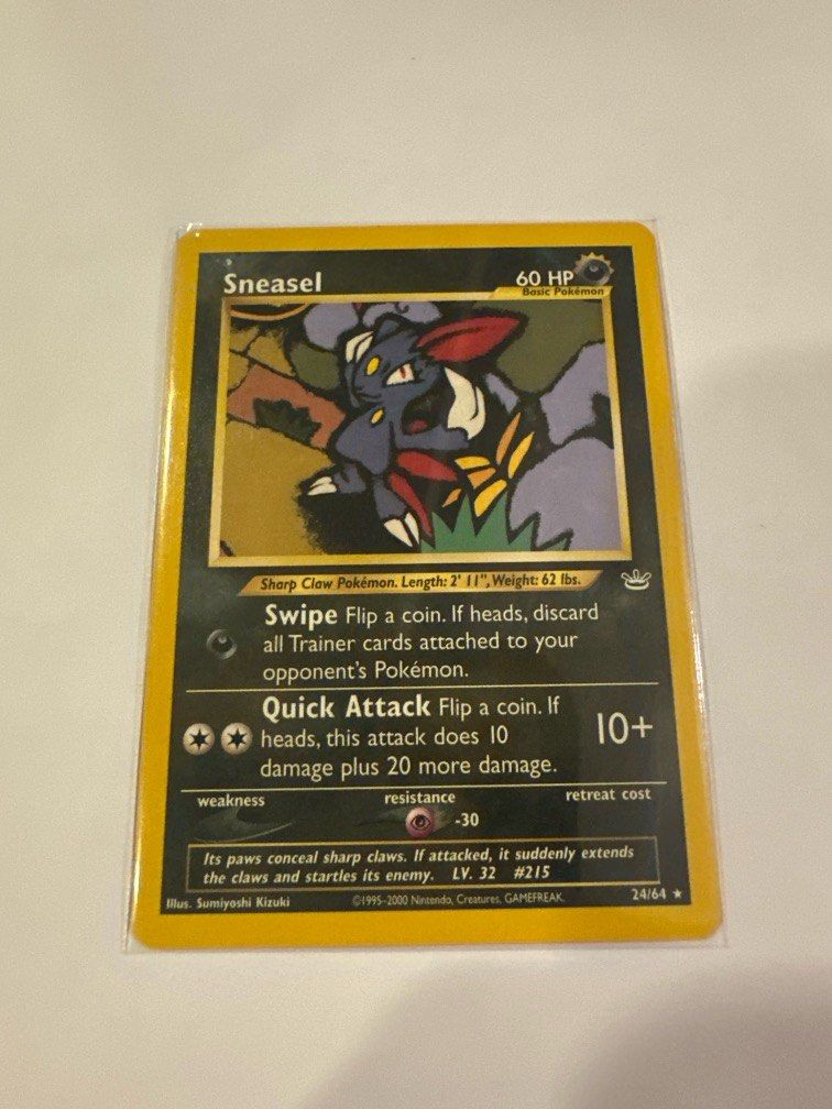 Sneasel Non Holo 24/64 Rare Vintage Pokemon TCG Card Neo Revelation ...