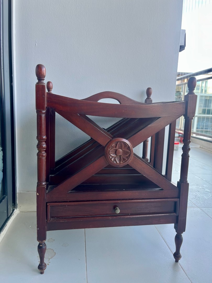 Solid wood Magazine rack, Furniture & Home Living, Furniture, Other ...