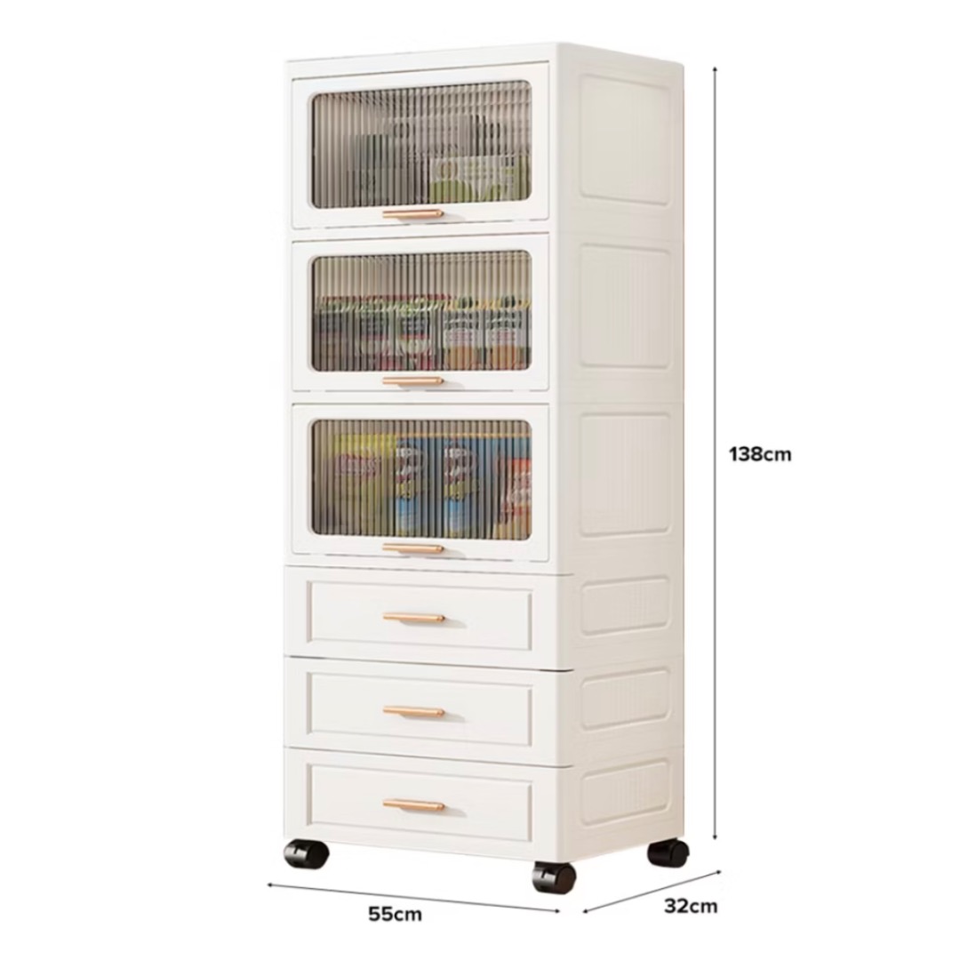 Tall Storage Cabinet With Wheels | Multilayered Drawer Storage Cabinet ...