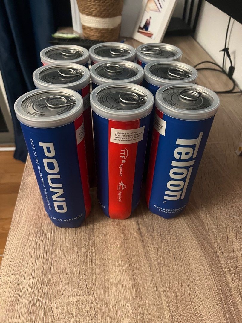 7 cans Tennis balls new, teloon pound, Sports Equipment, Sports & Games ...