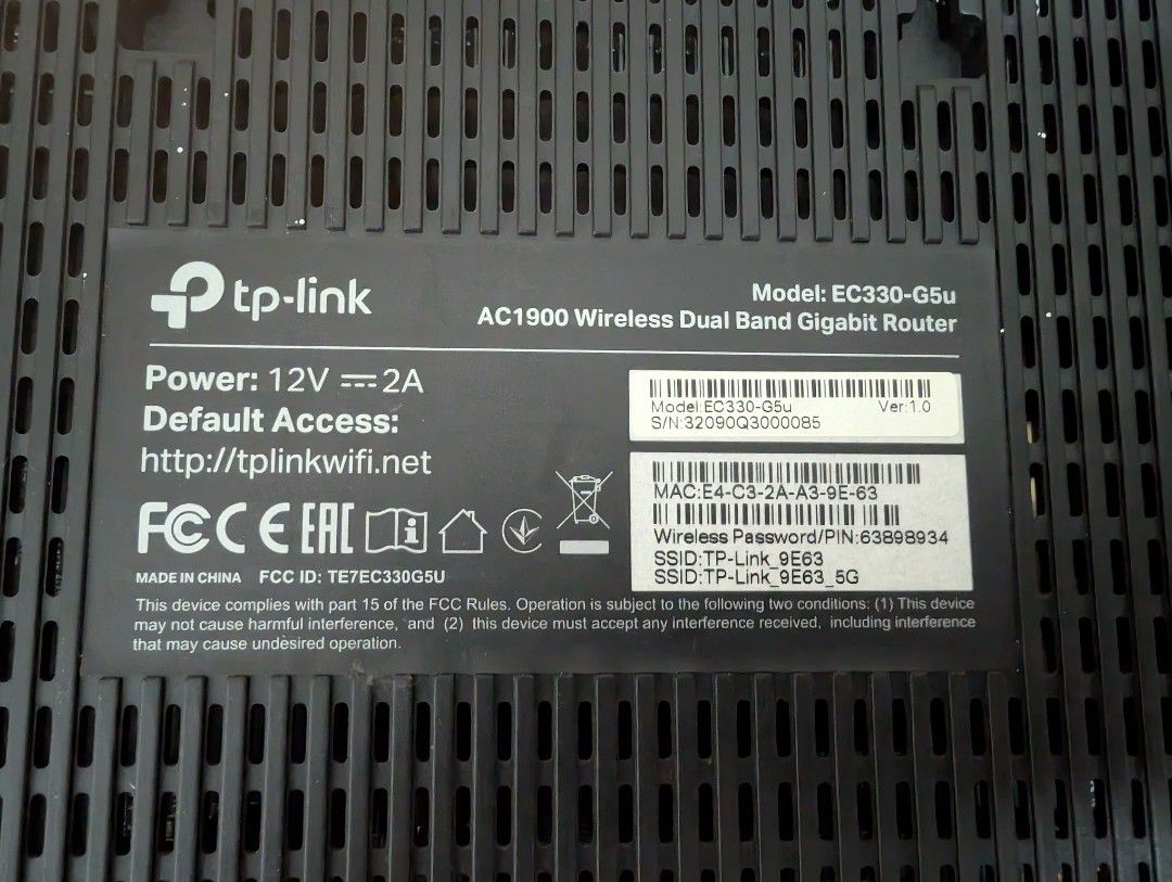 TP-Link EC330-G5u AC1900 Wireless Dual Band Gigabit Router, Computers ...