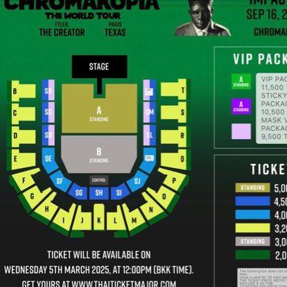 Tyler the Creator Chromakopia Bangkok Tour Tickets, Tickets & Vouchers ...