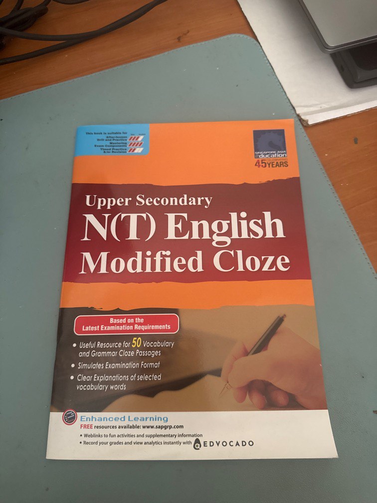Upper secondary N(T) English Modified Cloze, Hobbies & Toys, Books ...