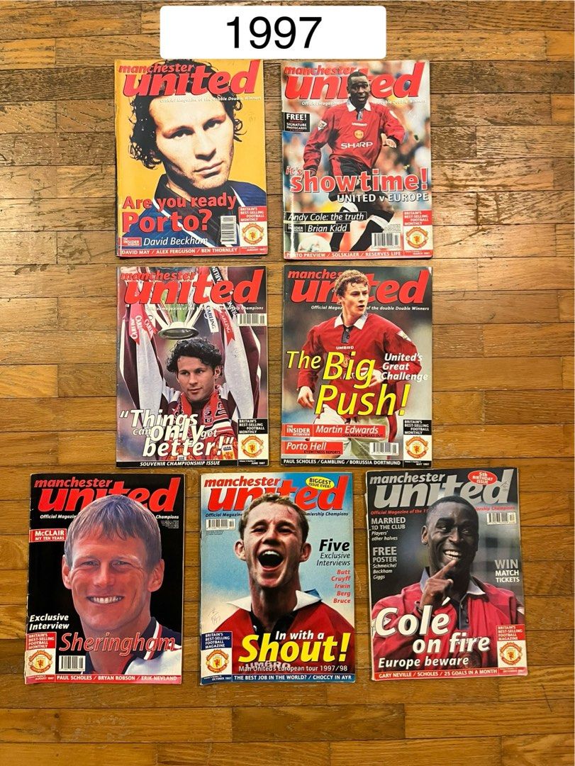 Vintage Manchester United Magazine (1996-1999), Hobbies & Toys, Books ...
