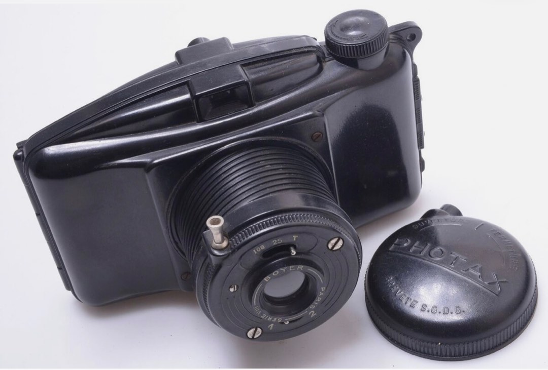 VINTAGE PHOTAX 6X9CM 620 ROLL FILM CAMERA, BAKELITE BODY W/ BOYER LENS ...